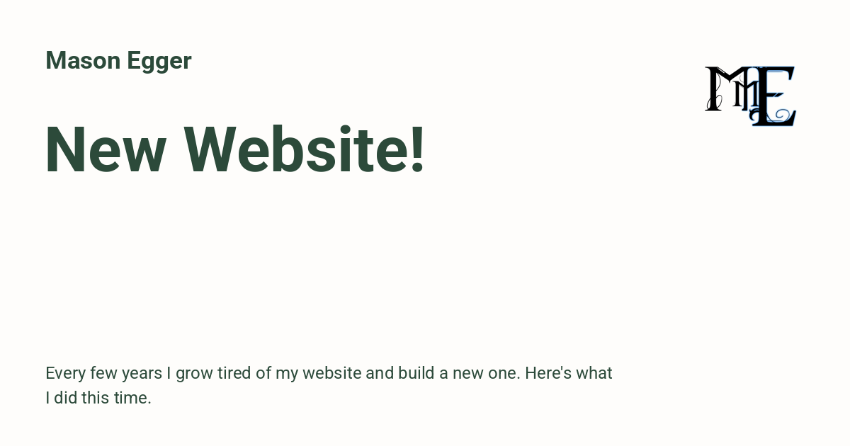 New Website! - Mason Egger